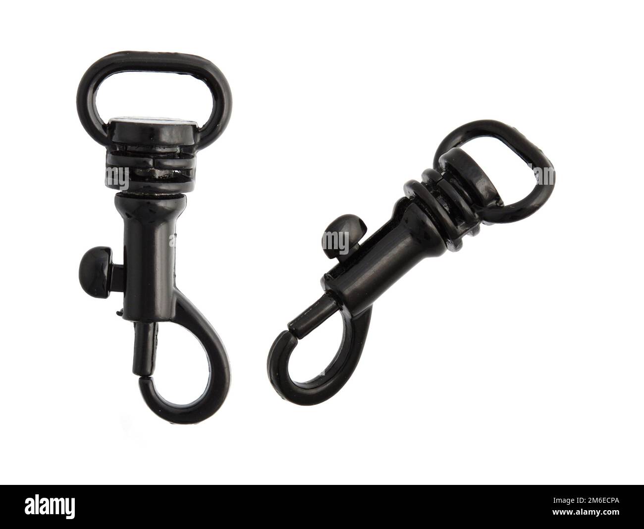 Metal carabiner chain, isolated, white background Stock Photo - Alamy