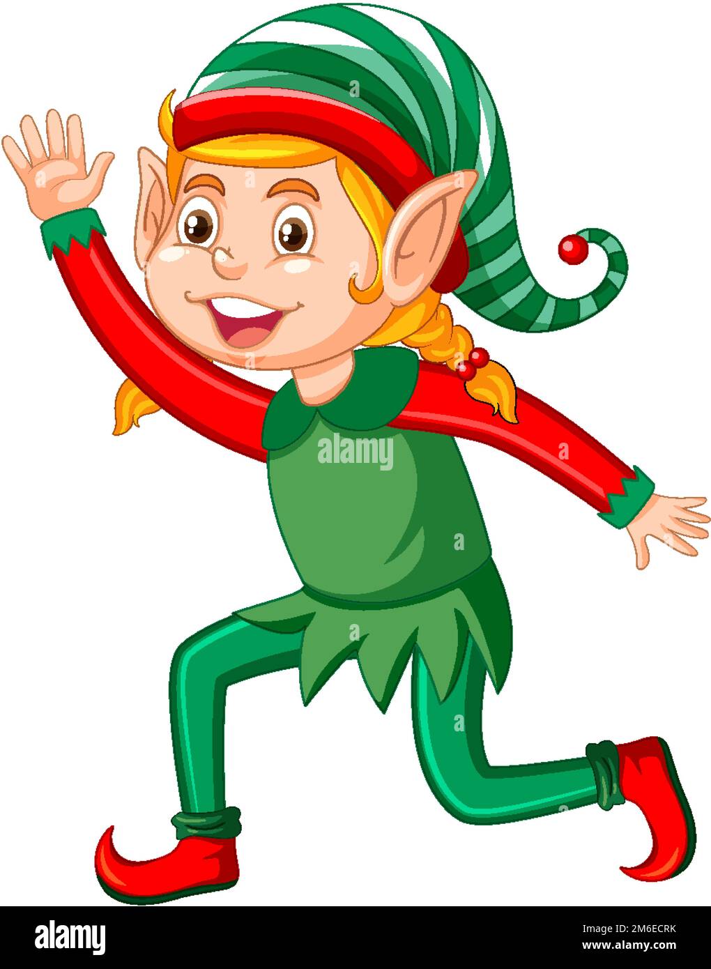 Christmas elf cartoon character illustration Stock Vector Image & Art ...