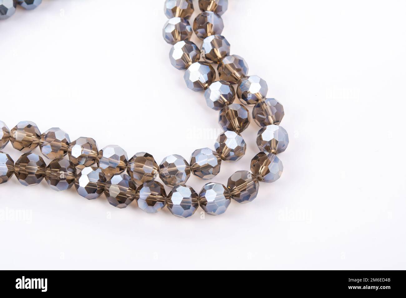 Beautiful Glass Sparkle Crystal Isoalted Beads on white background ...