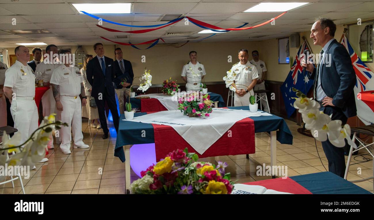 United States of America, addresses attendees at a distinguished ...