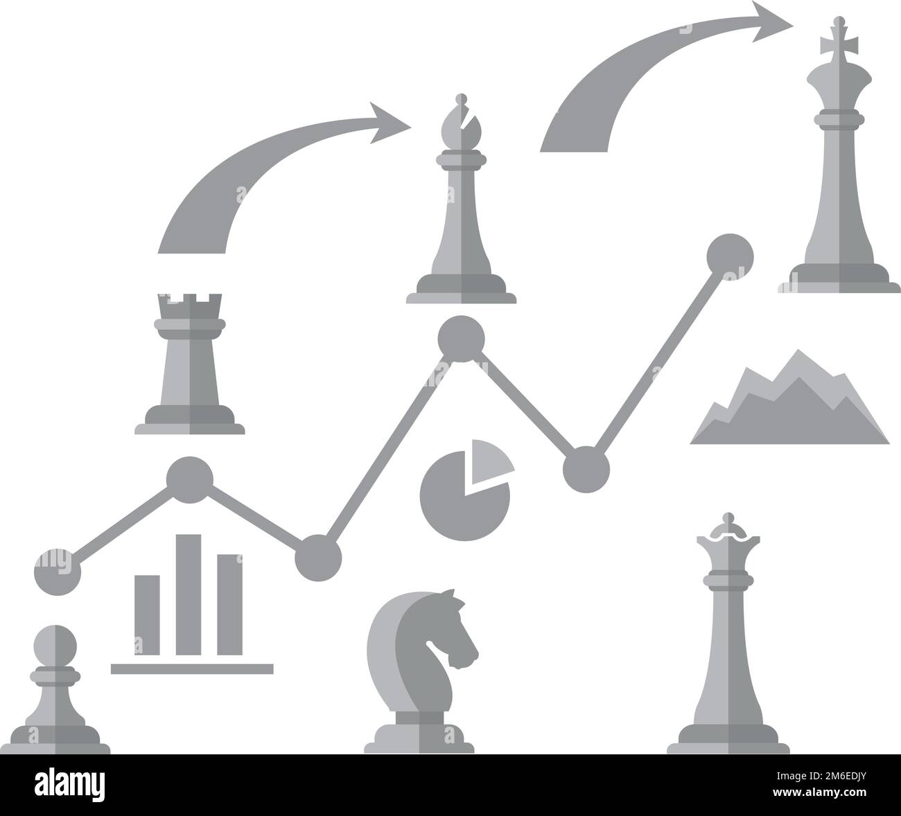 Strategy concept. Chess figure and chart infographic elements Stock ...