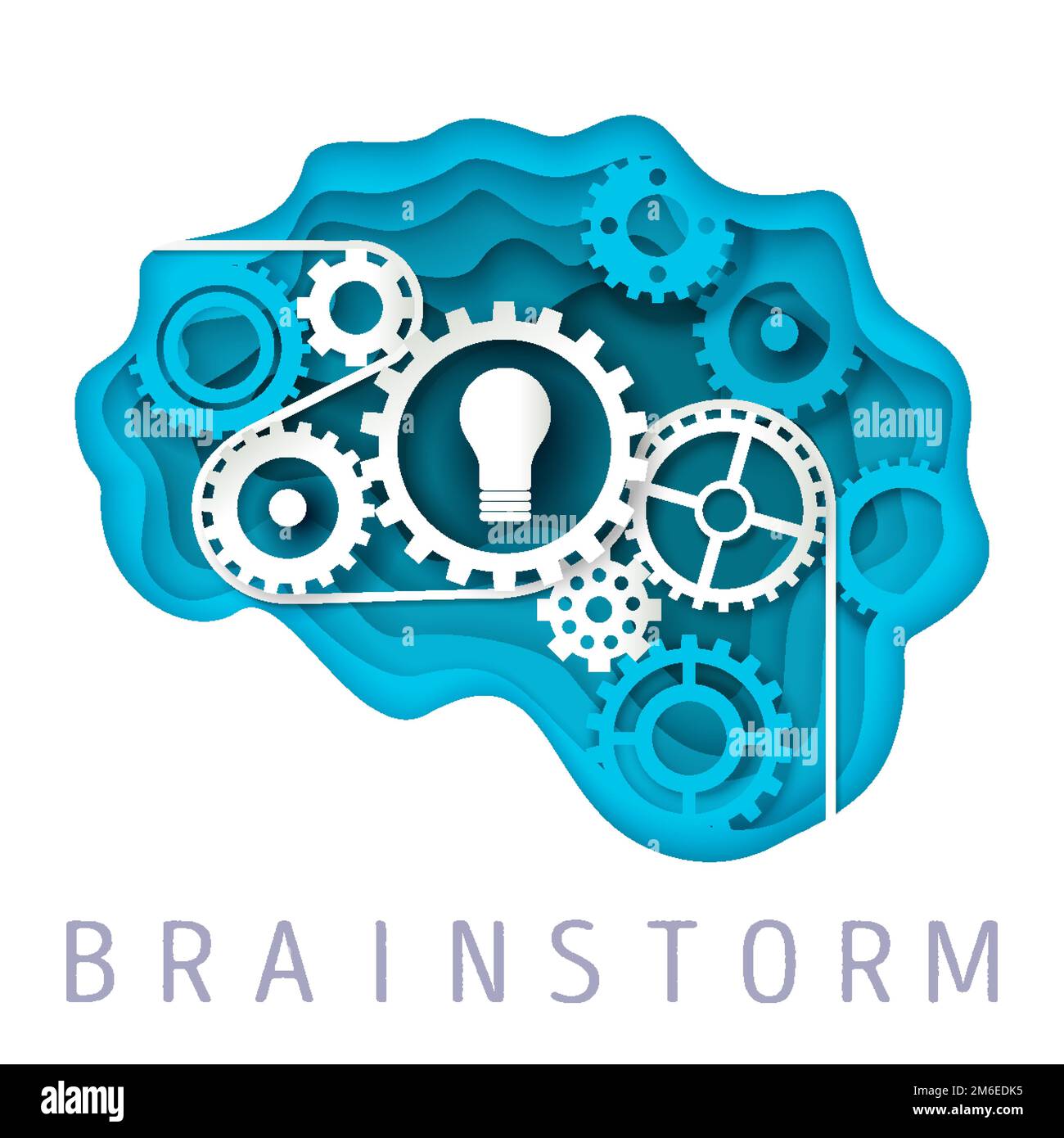 Brainstorm concept, vector illustration in paper art style Stock Vector ...