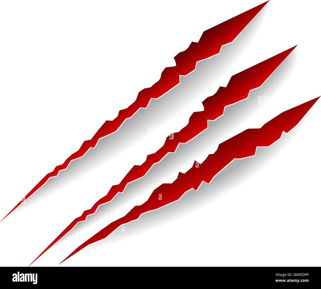 Red scratches with realistic edge texture. Claw cuts Stock Vector Image ...