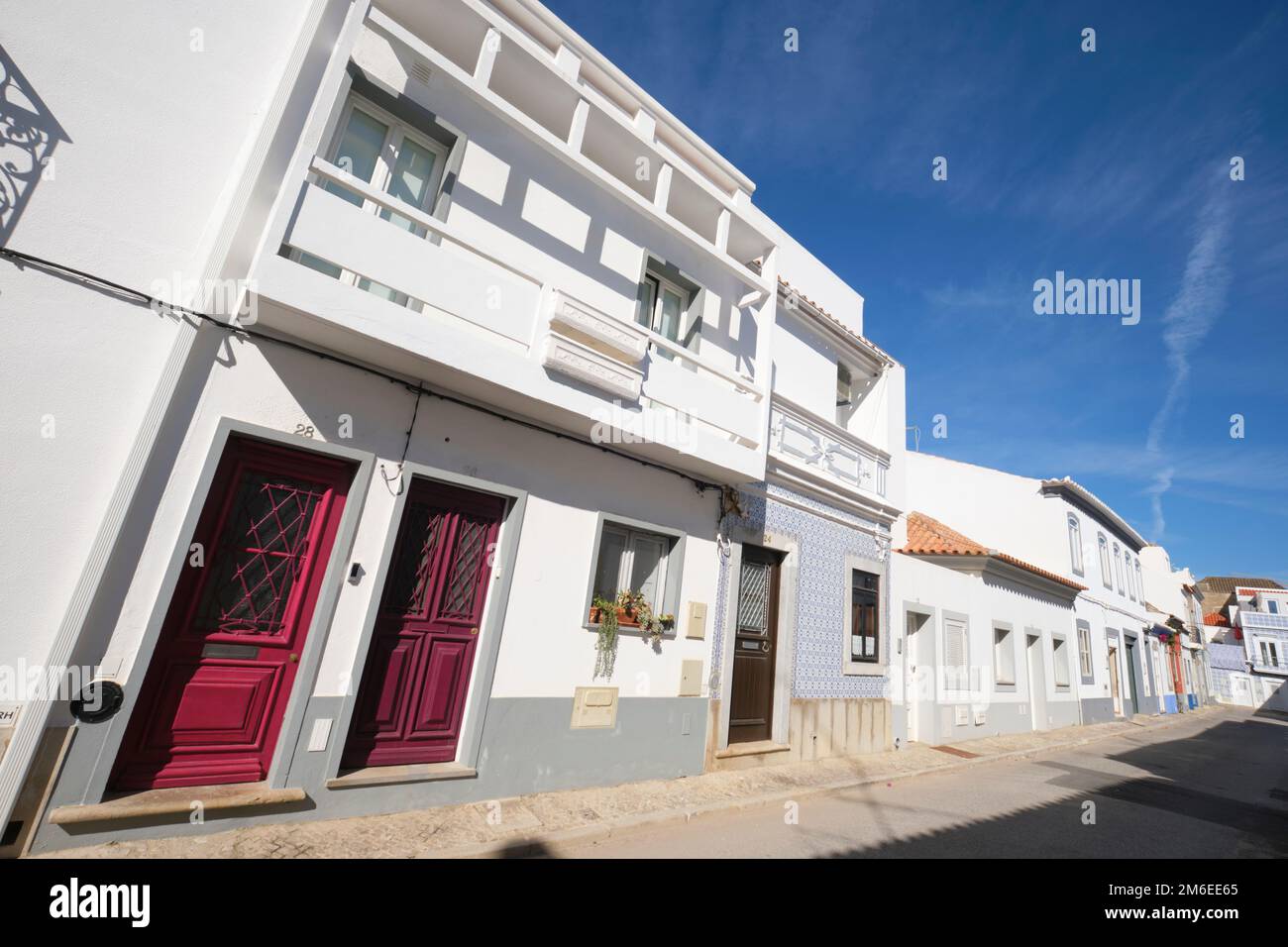 A view of typical Portuguese house, apartment architecture, with ...