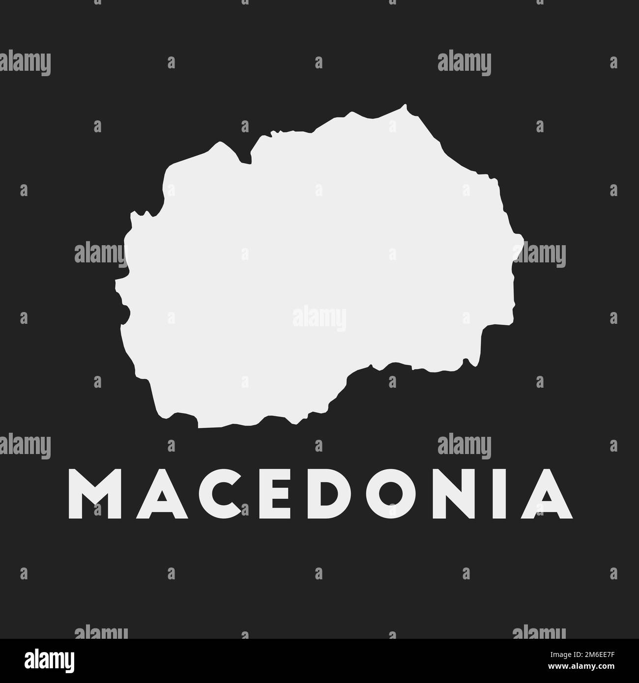 Macedonia Icon Country Map On Dark Background Stylish Macedonia Map
