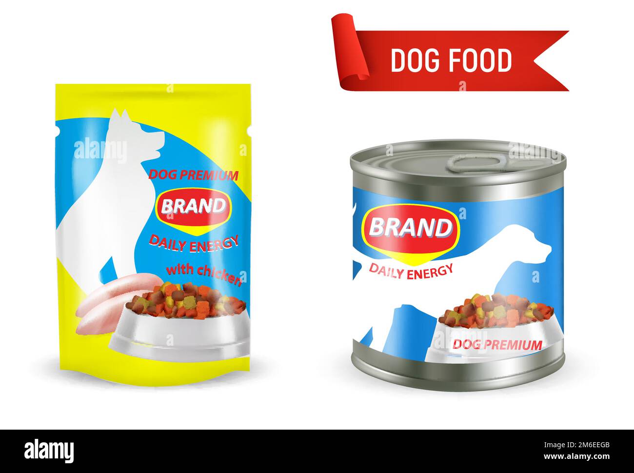 Dog food package mockup set, vector illustration Stock Vector Image ...