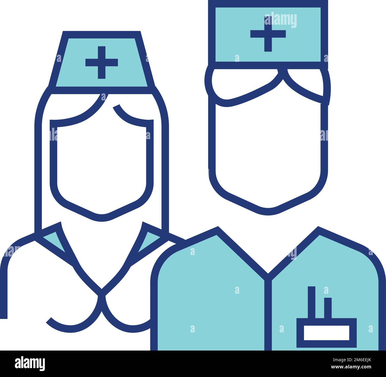Medical clinic staff icon. Doctor and nurse symbol Stock Vector Image ...