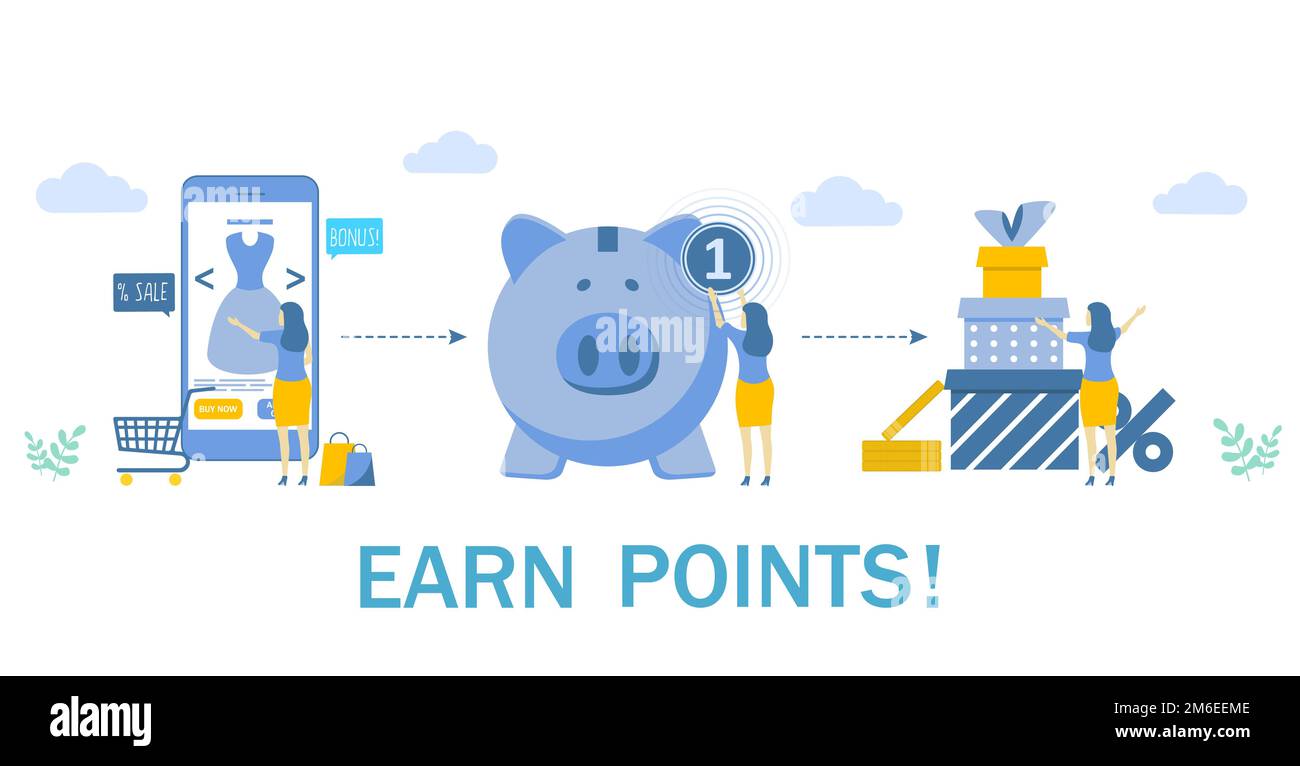 Earn points for purchase, vector concept illustration Stock Vector Image & Art - Alamy