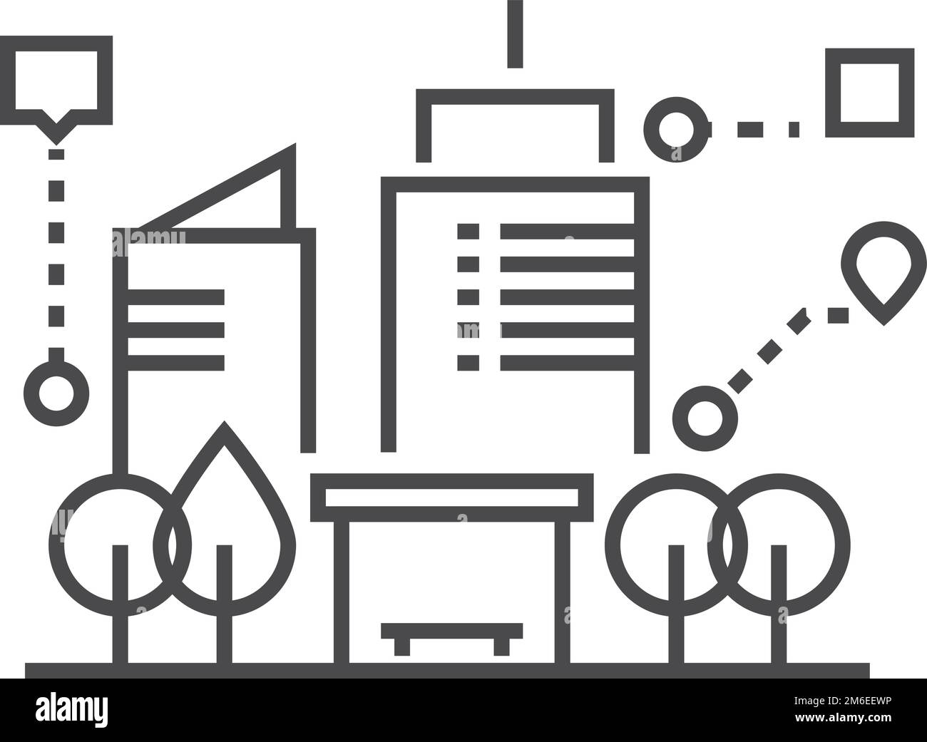 Augmented reality linear icon. Virtual information technology Stock ...