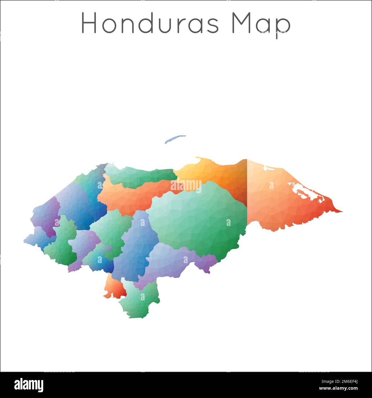 Low poly map of Honduras. Honduras geometric polygonal, mosaic style ...