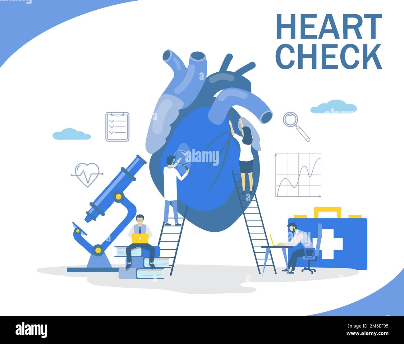 Heart check, vector flat style design illustration Stock Vector Image ...
