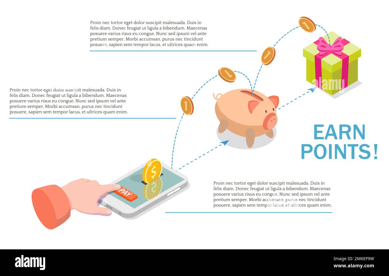 Earn points for purchase diagram, vector flat illustration Stock Vector Image & Art - Alamy