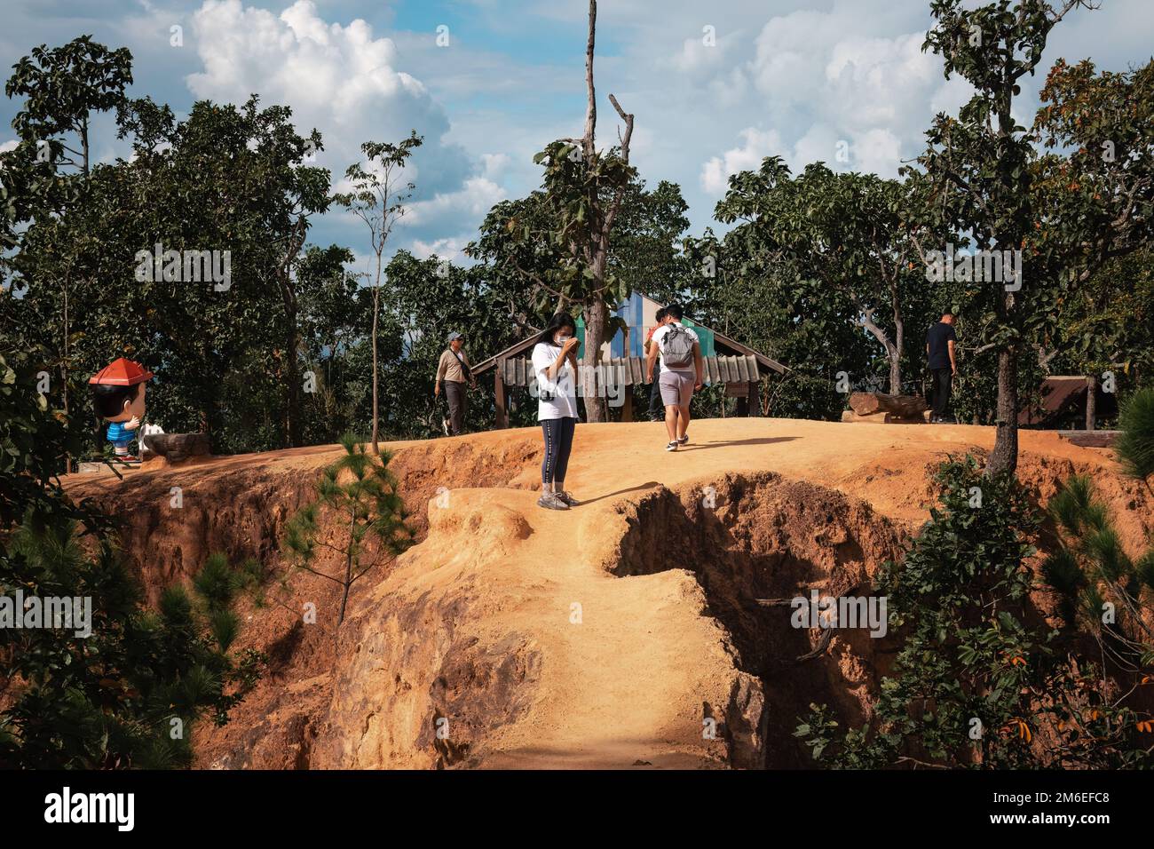 Pai, Thailand. November 20, 2022. Tourists at the Pai canyon (Kong Lan ...