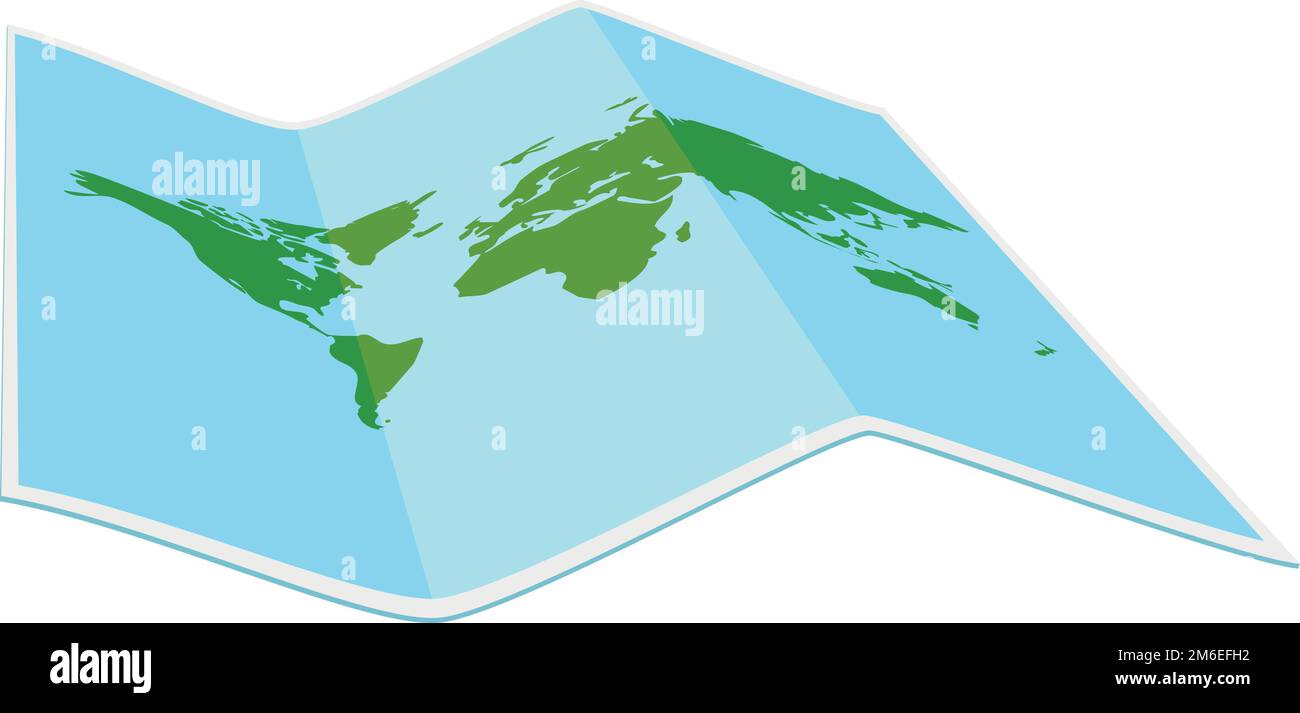 Laying paper map. World navigation. Geography tool Stock Vector Image ...