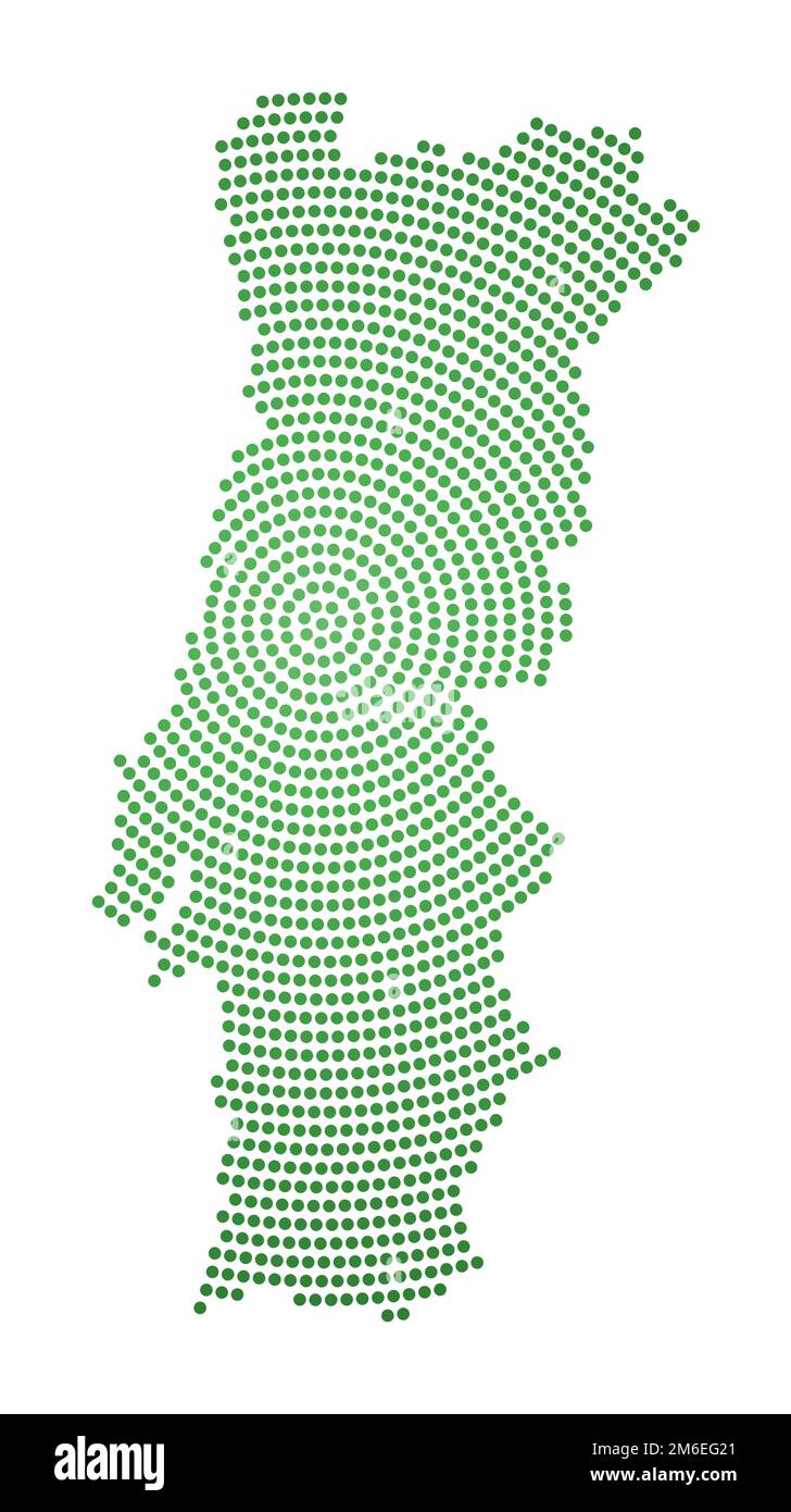 Portugal dotted map. Digital style shape of Portugal. Tech icon of the ...