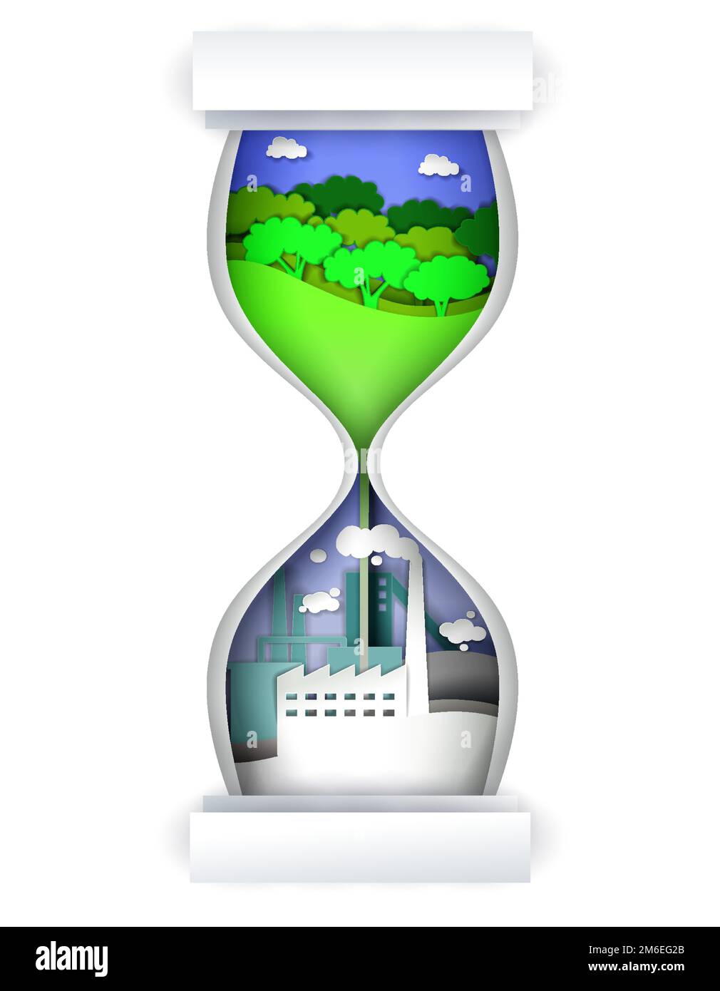 Air pollution, ecology concept, vector paper cut illustration Stock ...