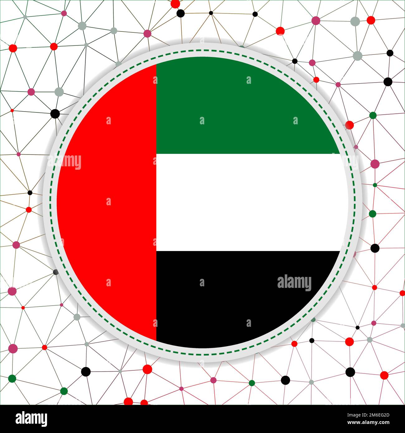 Flag of UAE with network background. UAE sign. Beautiful vector ...