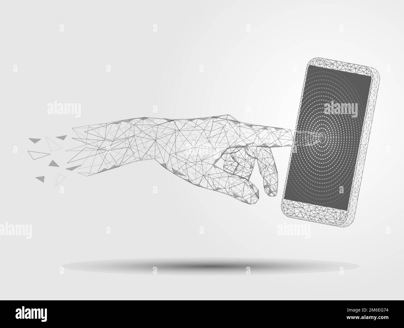 Mobile tech, vector polygonal art style illustration Stock Vector Image ...