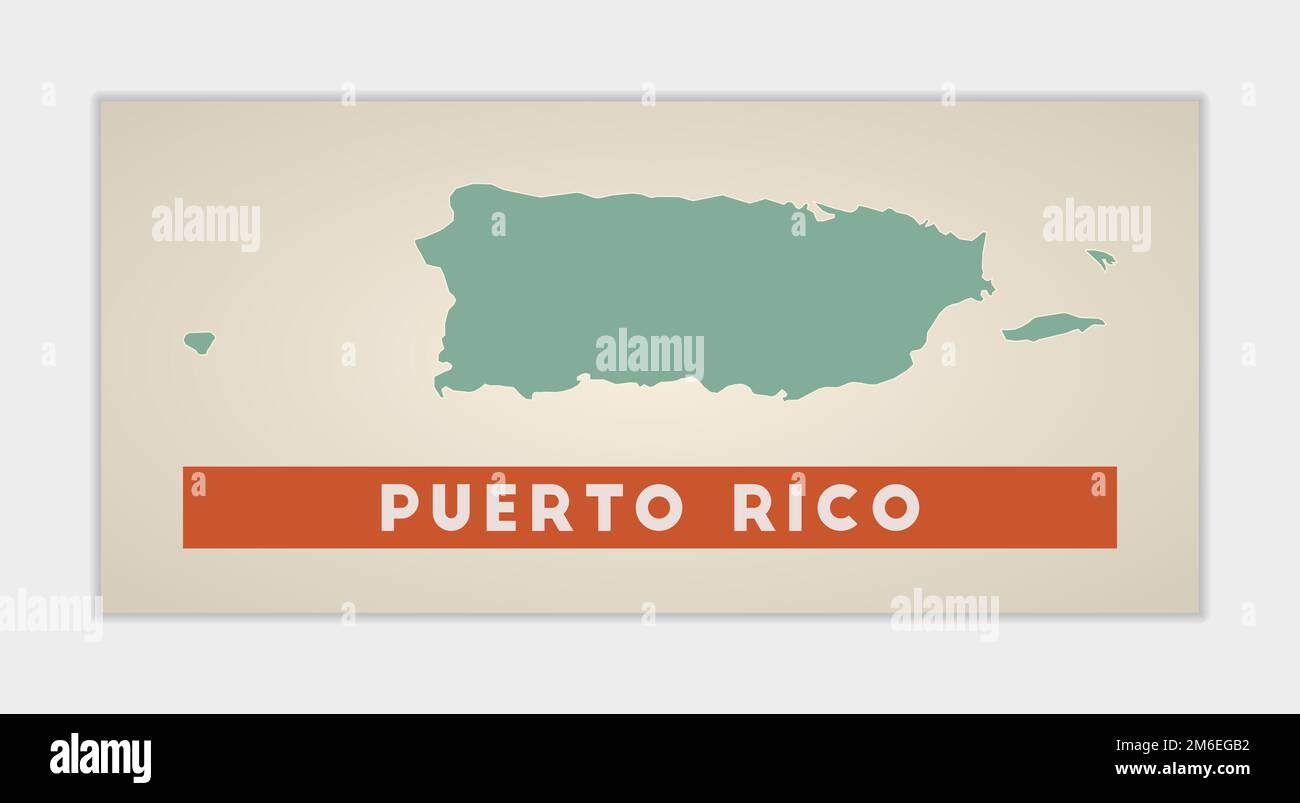 Puerto Rico poster. Map of the country with colorful regions. Shape of Puerto Rico with country ...