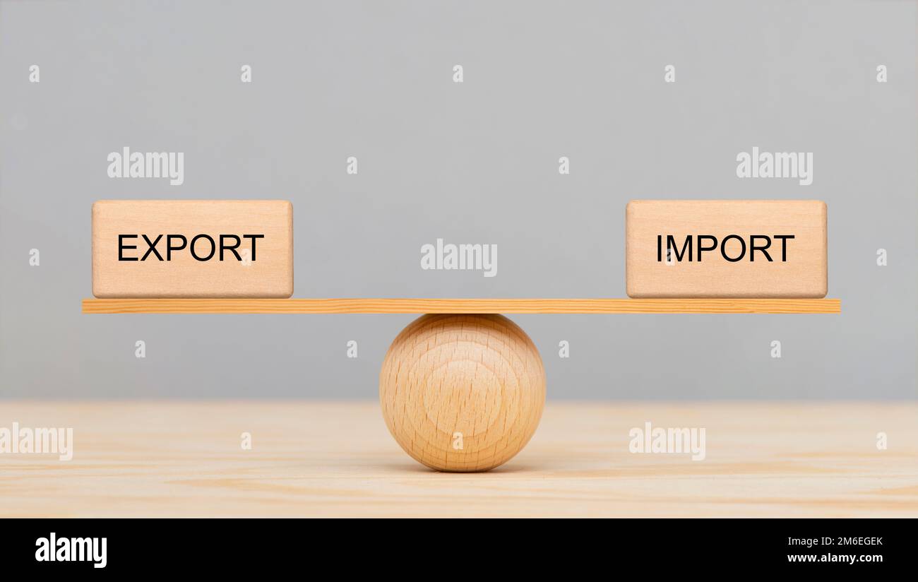 Export and import in balance Stock Photo - Alamy