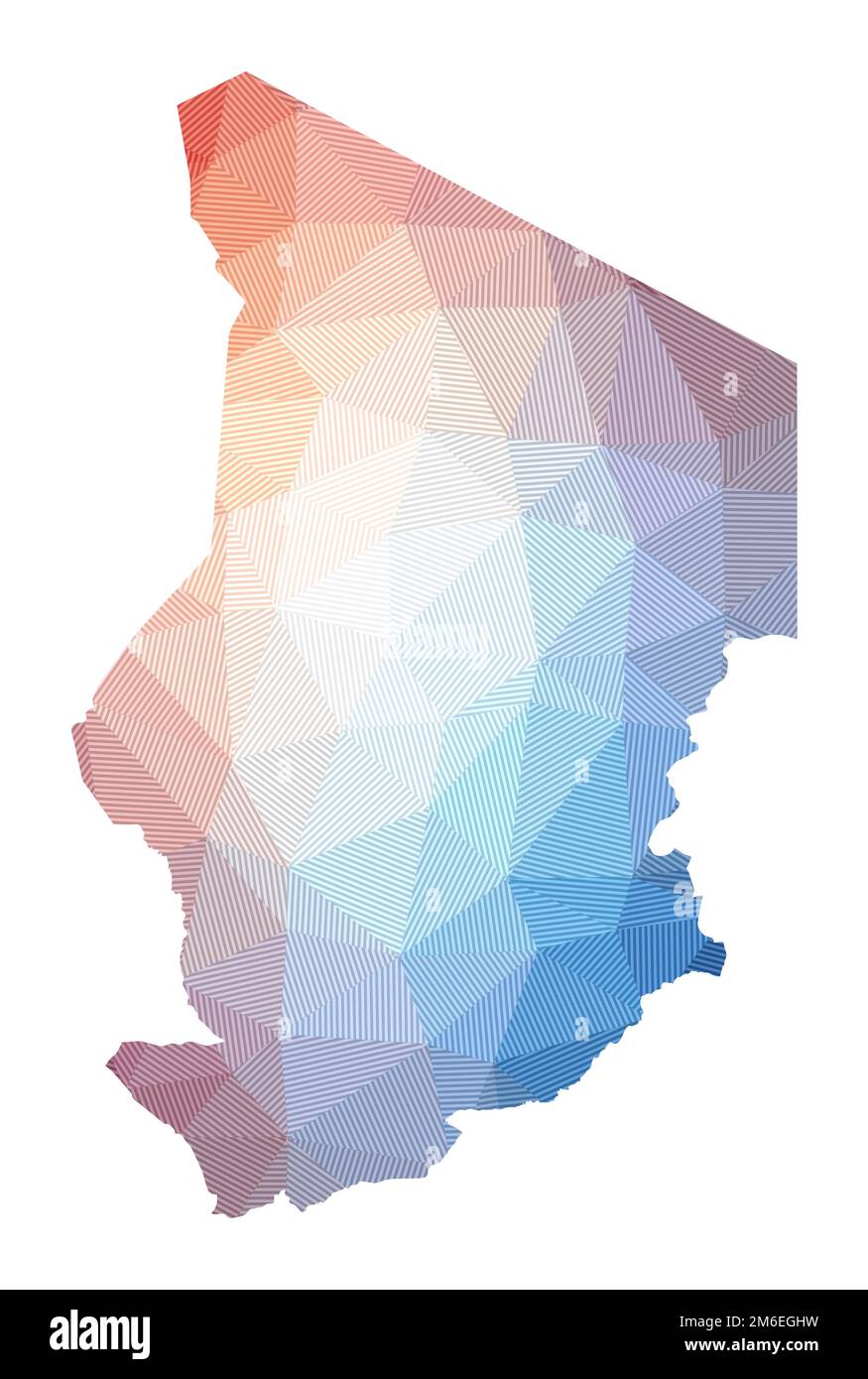 Map of Chad. Low poly illustration of the country. Geometric design ...