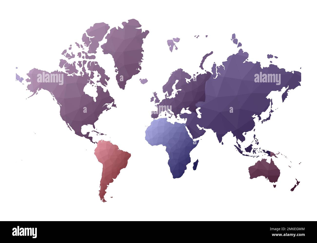 World Map. Enchanting low poly style continents. Vector illustration ...