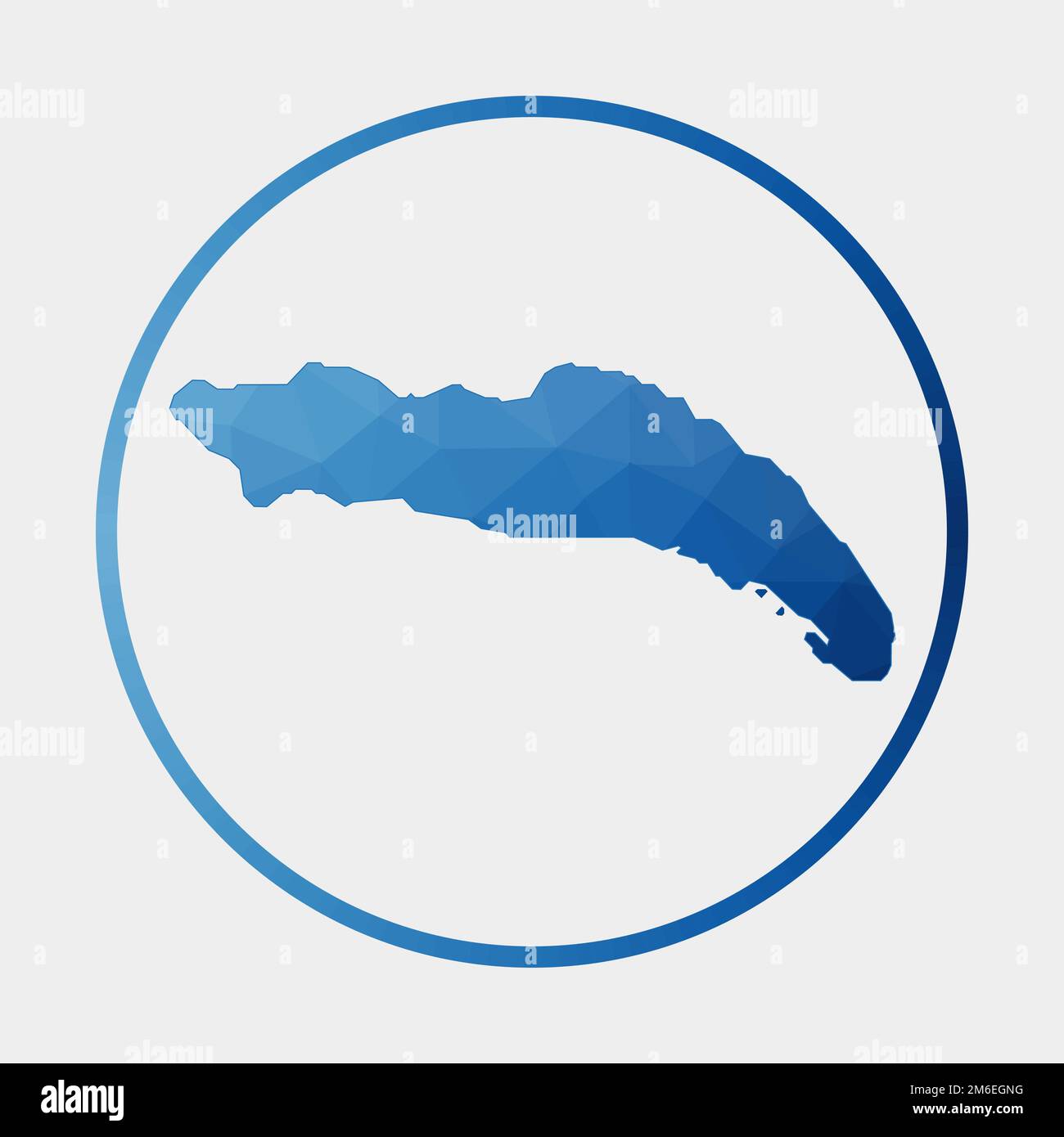 Anegada icon. Polygonal map of the island in gradient ring. Round low ...