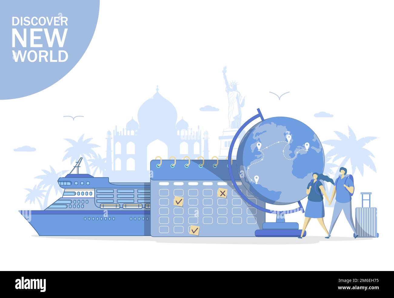 Discover new world, vector flat style design illustration Stock Vector ...