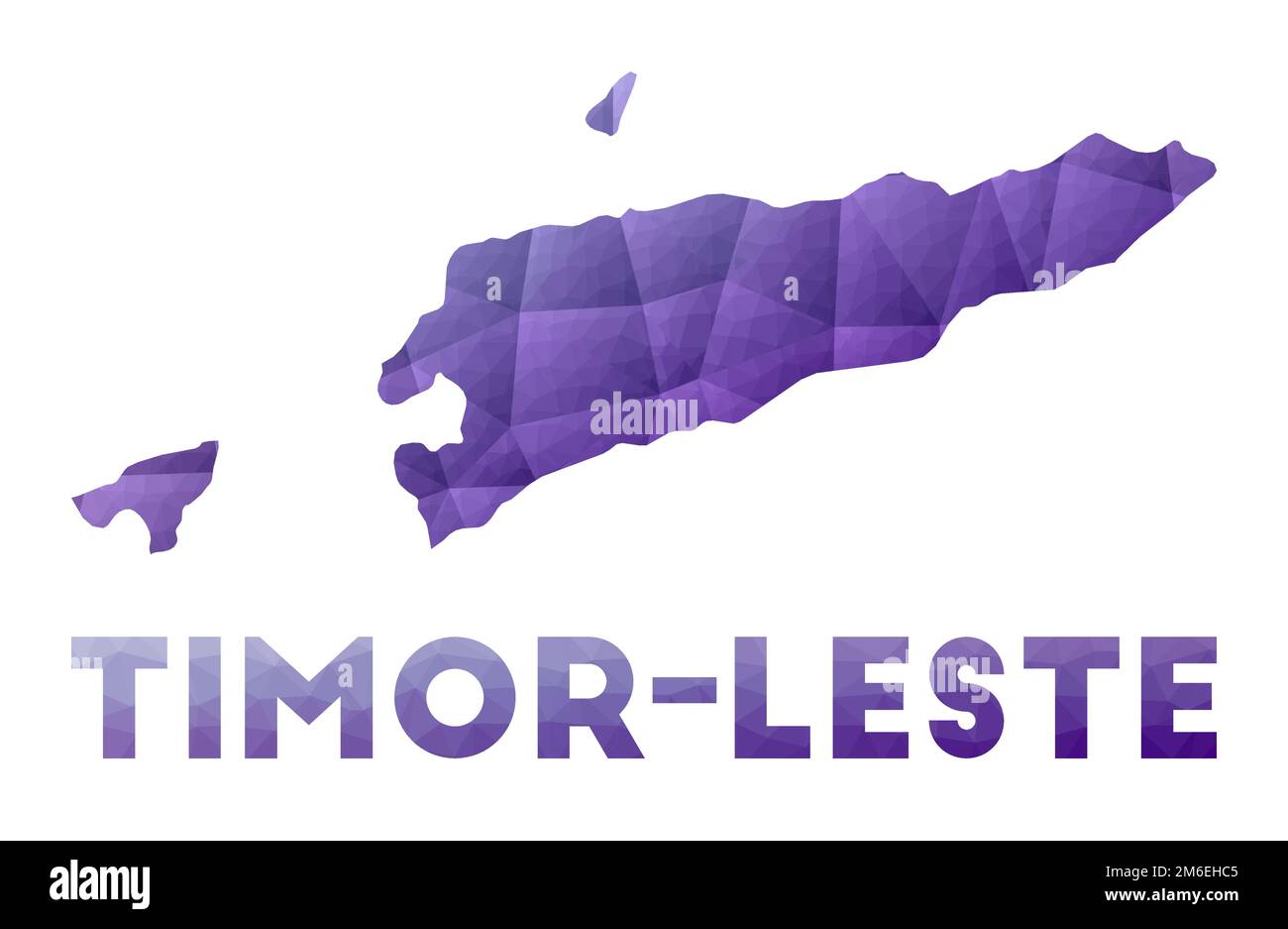 Map of Timor-Leste. Low poly illustration of the country. Purple ...