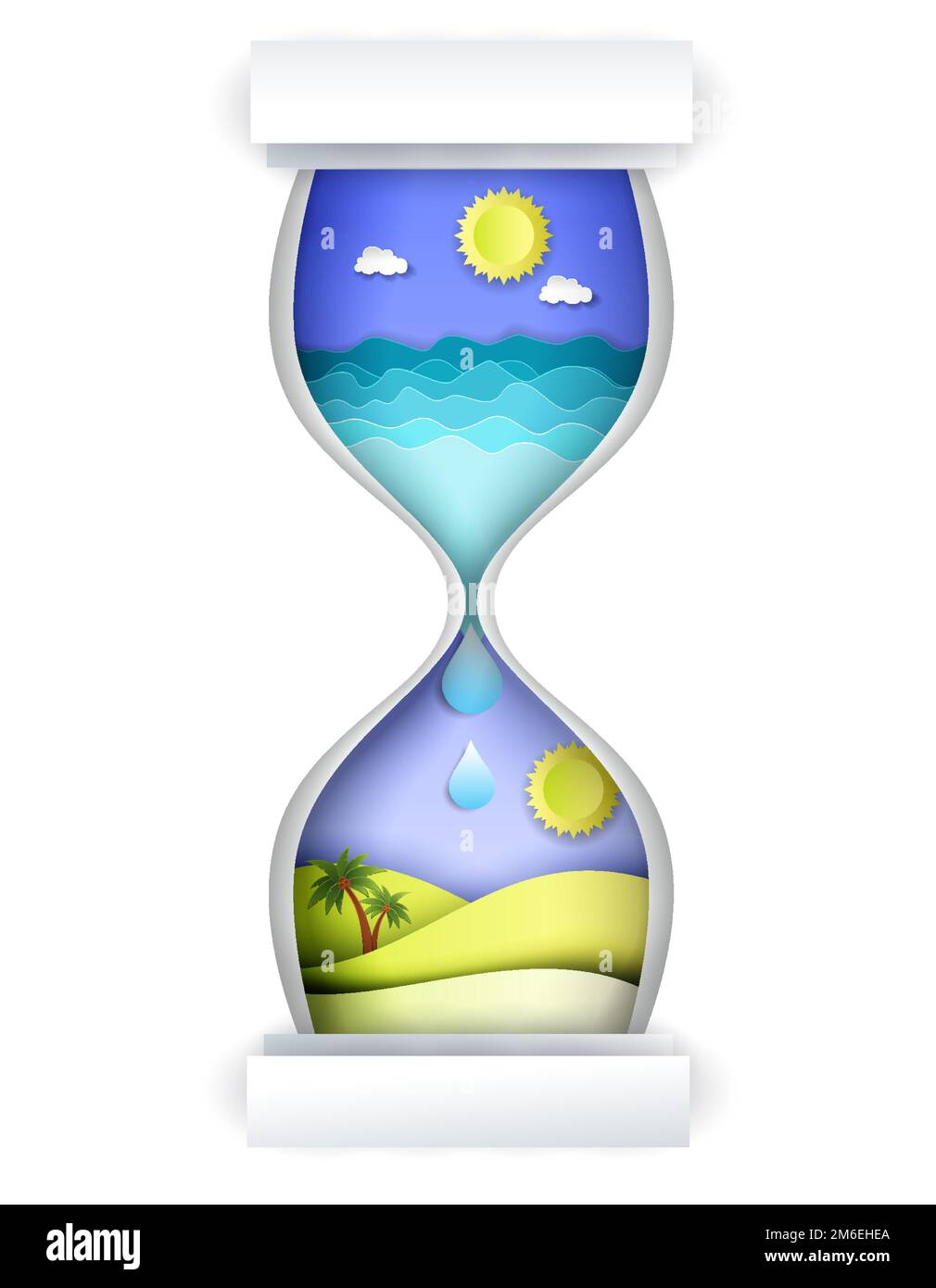 Save water concept, vector paper cut illustration Stock Vector Image ...