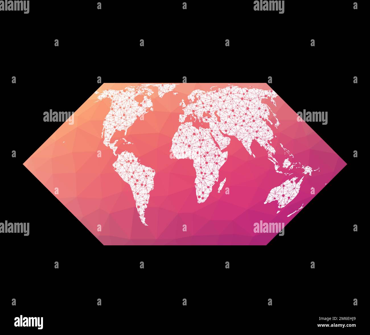World network map. Eckert II projection. Wired globe in Eckert 2 ... World network map. Eckert II projection. Wired globe in Eckert 2 ...