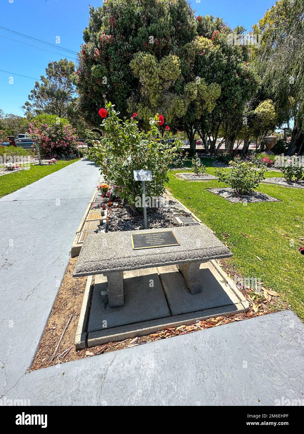 Perth, AUS, Western Australia - January 01, Bon Scott Grab, Friedhof ...