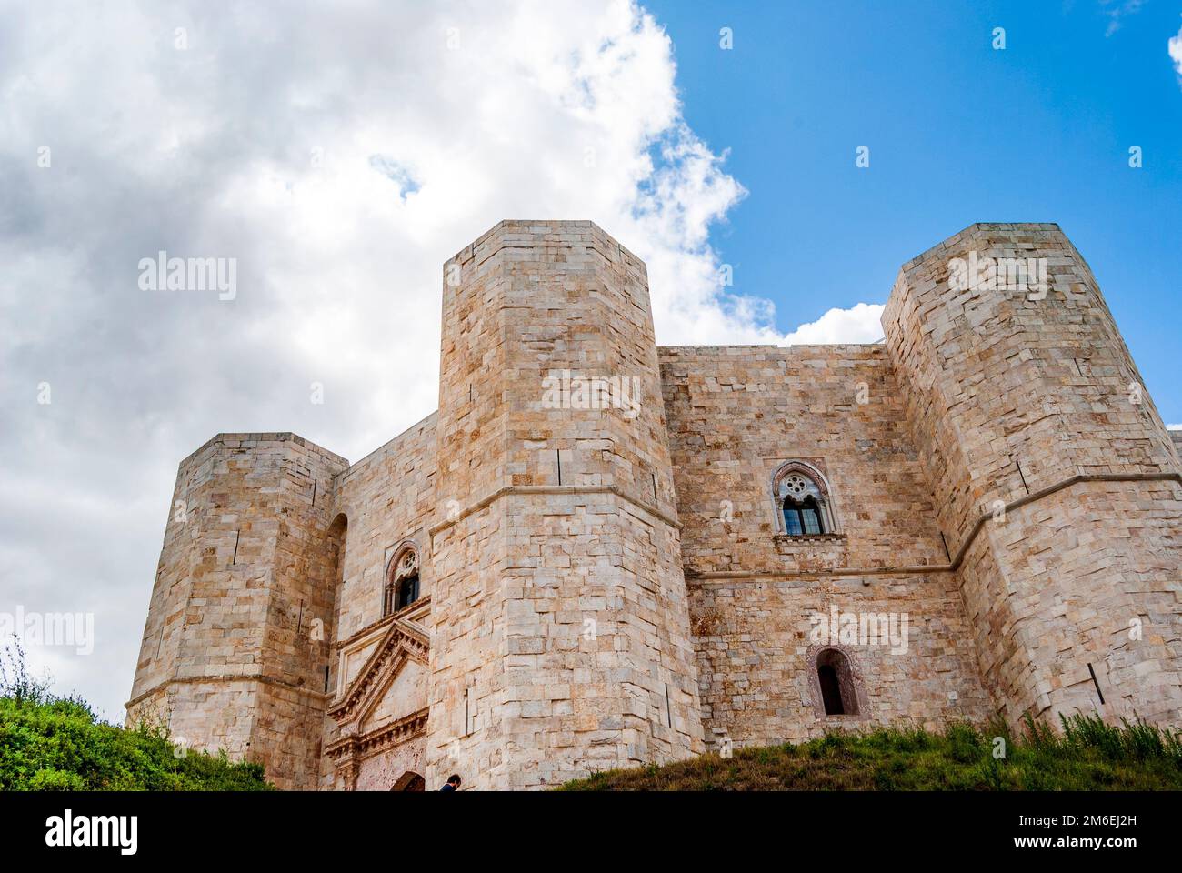 Exterior view of the octagonal Castel del Monte near Andria, Puglia ...