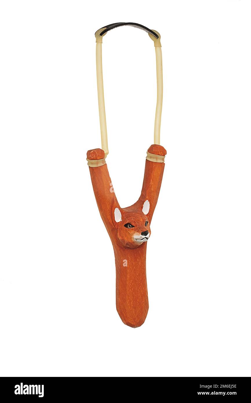 colorful wooden slingshot isolated on white background Stock Photo - Alamy