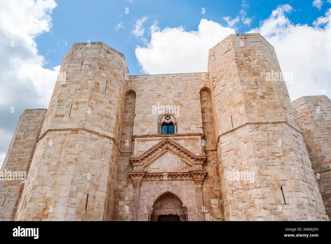 Exterior view of the octagonal Castel del Monte near Andria, Puglia ...