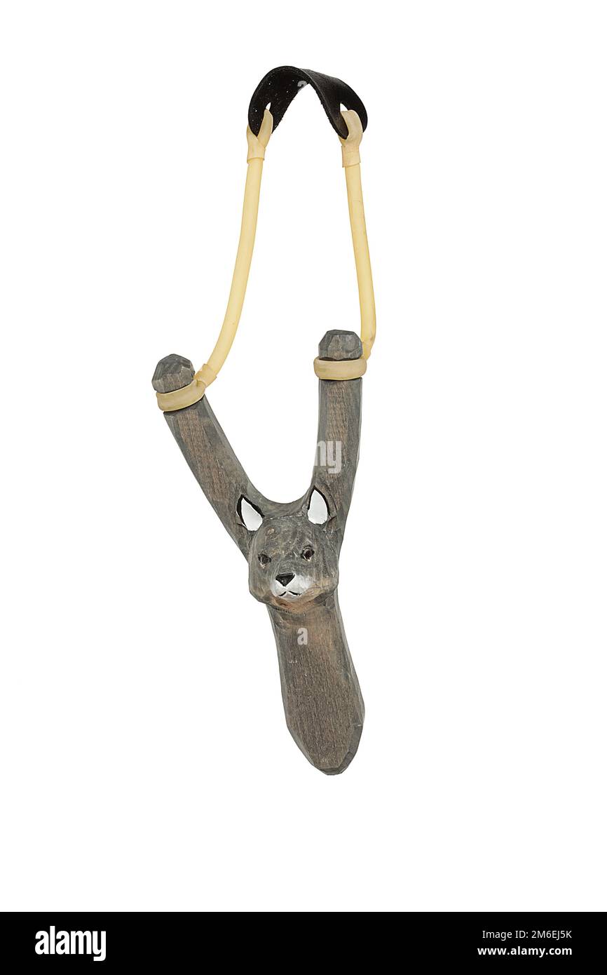 colorful wooden slingshot isolated on white background Stock Photo - Alamy