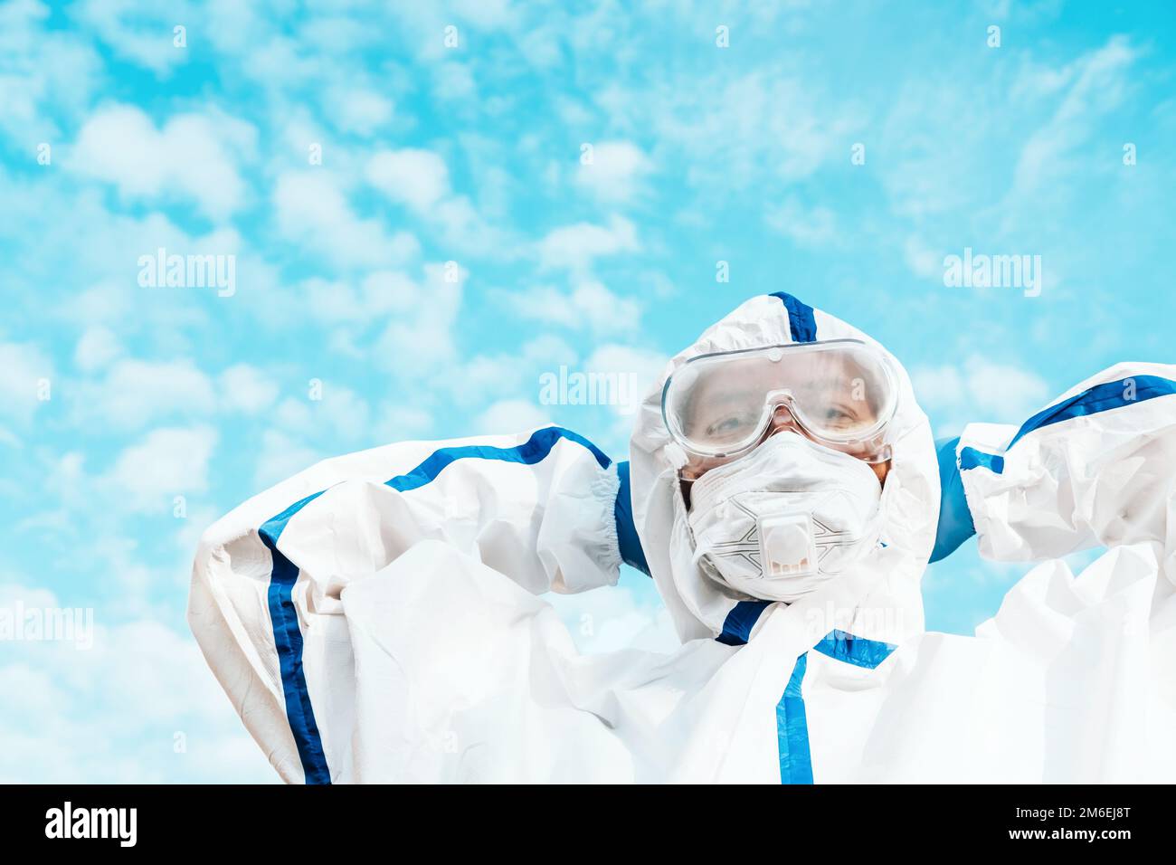 Man in protective suit face hi-res stock photography and images - Alamy