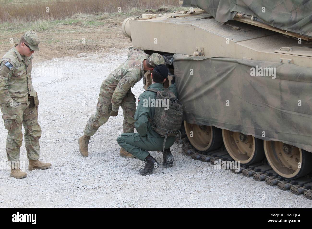 U.S. Army Staff Sgt. Trent Lalonde, an armor crewman, assigned to 2nd ...