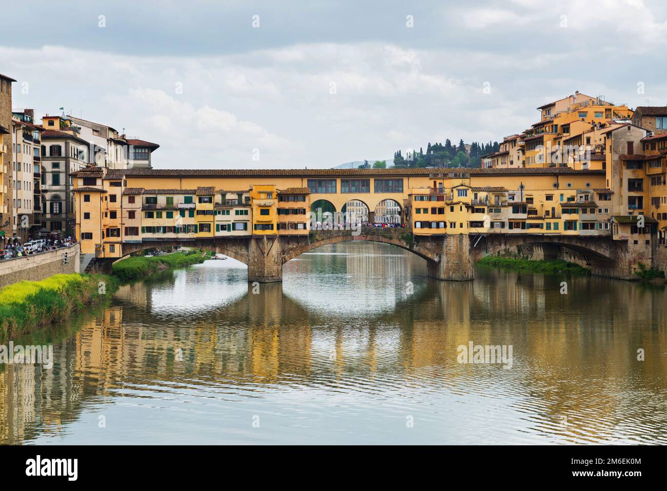Ponte Vecchio. View of the historic buildings in Florence. Reflection ... Ponte Vecchio. View of the historic buildings in Florence. Reflection ...