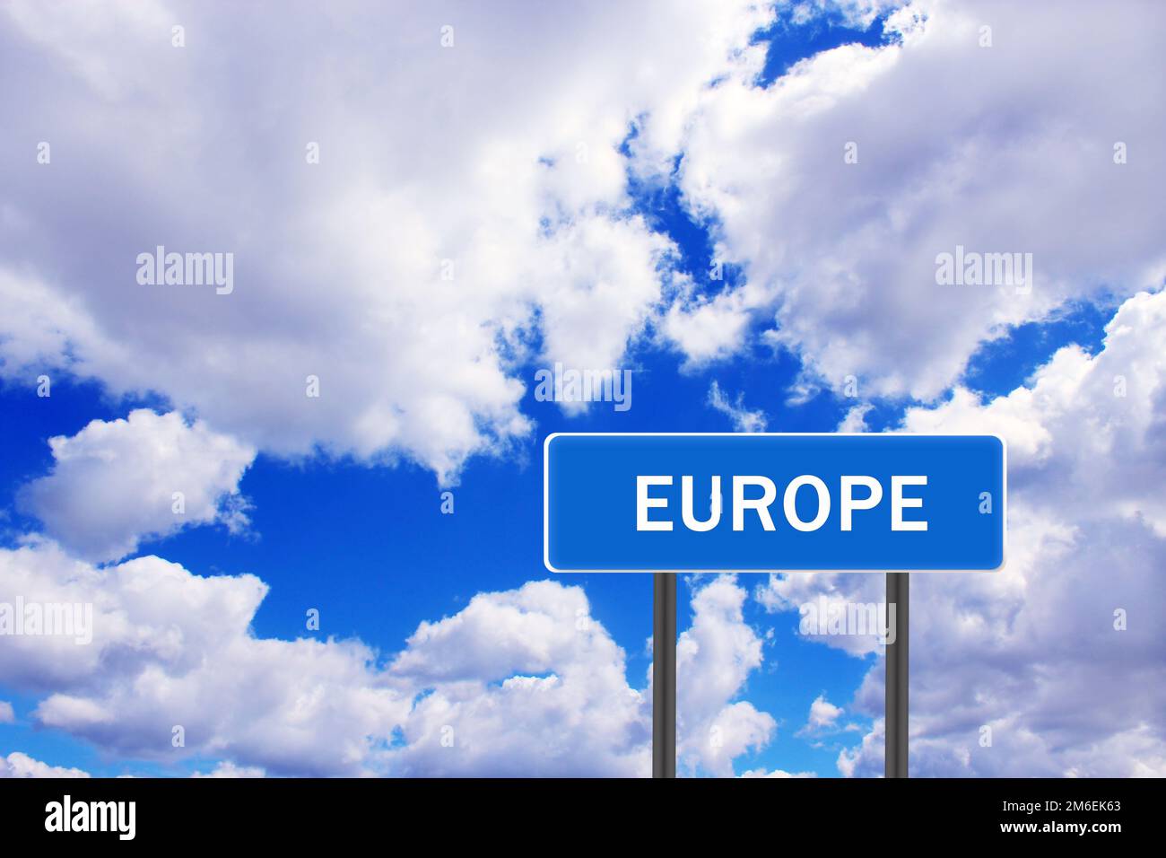 Sign with inscription Europe with view of sky Stock Photo - Alamy