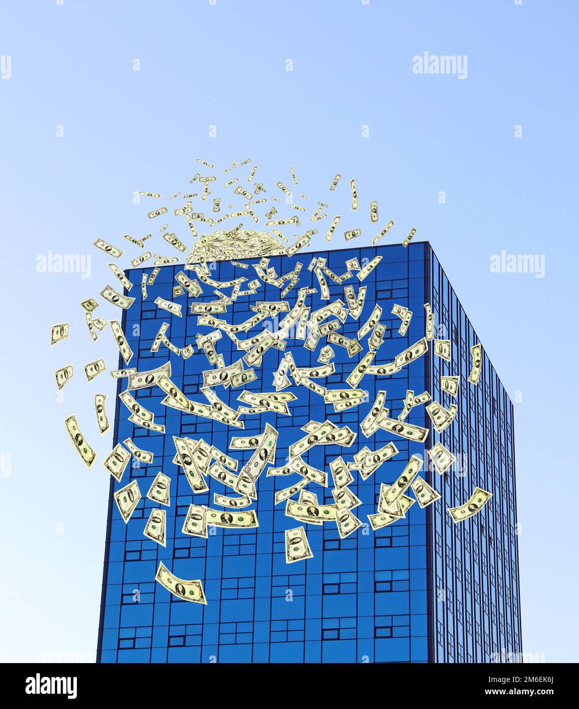Dollars falling from high skyscraper. Business concept Stock Photo - Alamy