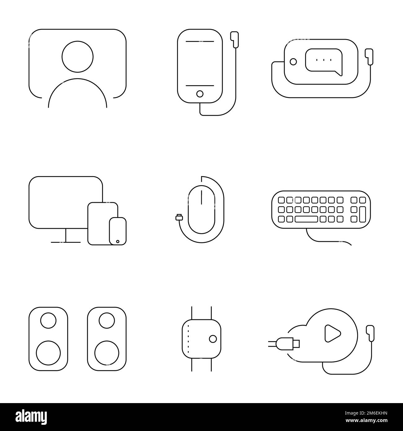 Set of Electronic Devices Related Vector Icons Stock Vector Image & Art ...