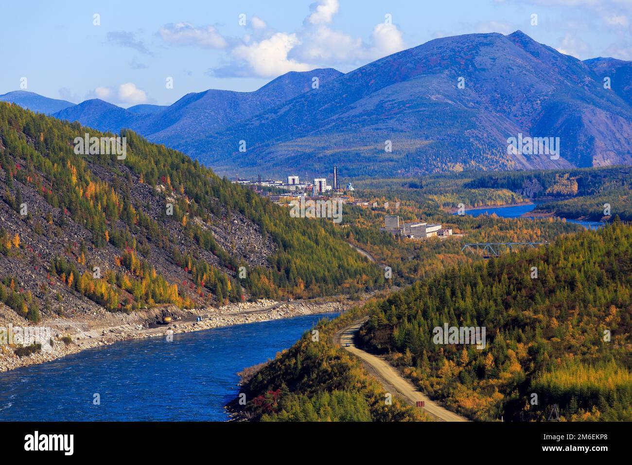 The nature of the Magadan region. High mountains on the background of a ...