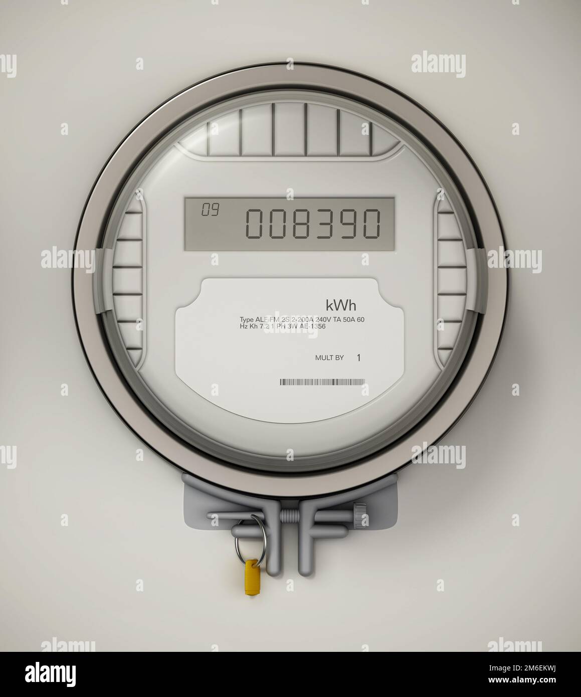 Electricity meter isolated on white background. 3D illustration Stock ...