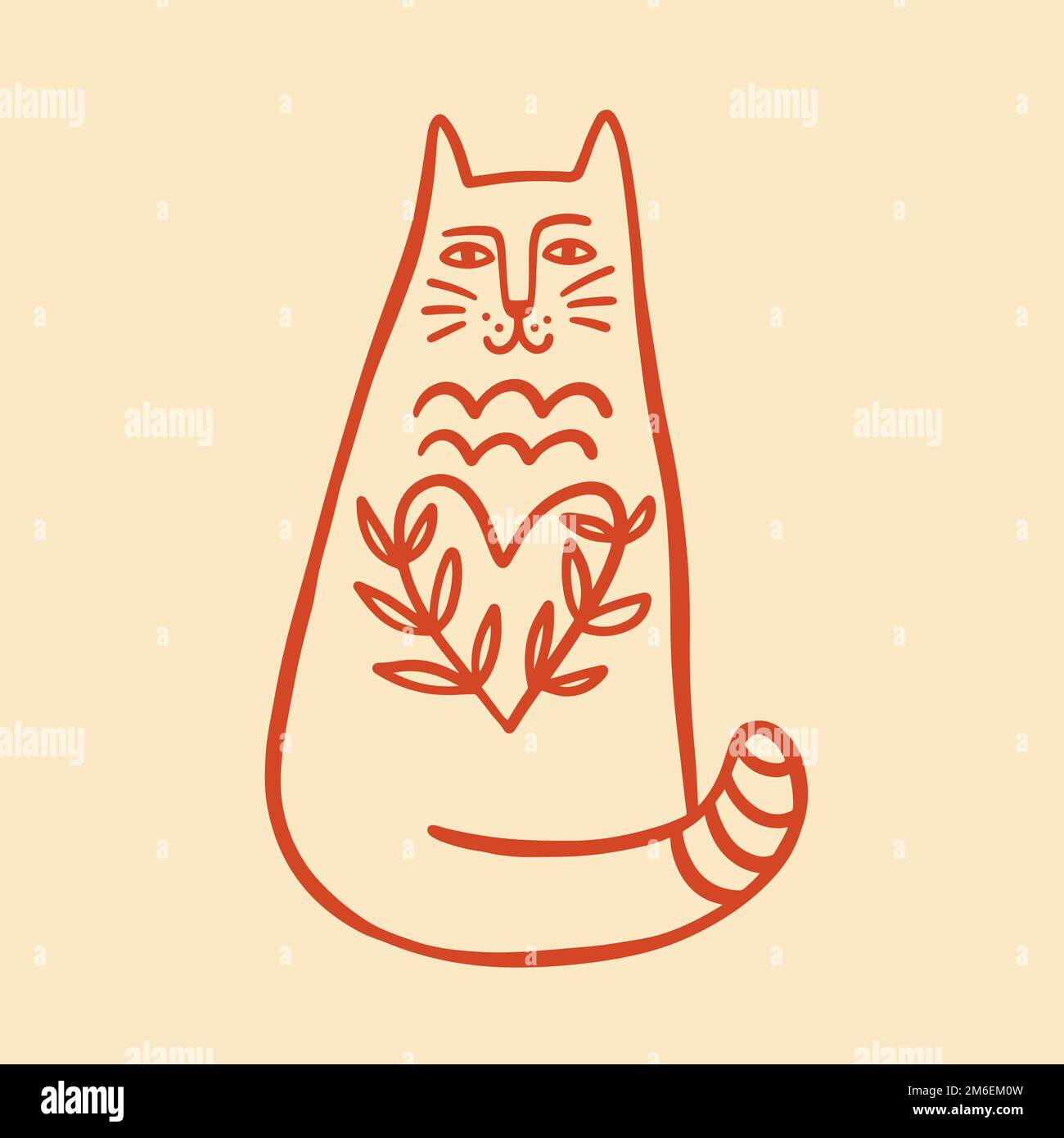 Artistic Cat in Vintage retro style Stock Vector Image & Art - Alamy
