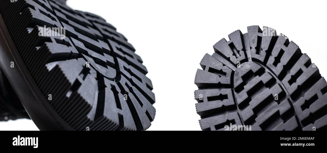 Black shoe sole. Isolated on a white background Stock Photo - Alamy