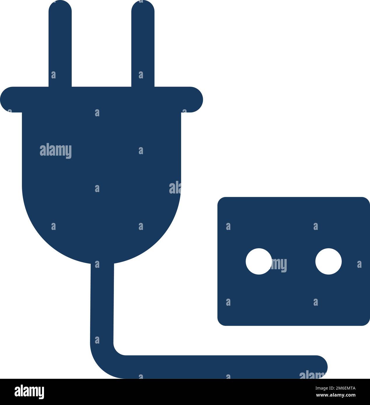 Plug and socket silhouette icon. Charging adapter. Editable vector ...