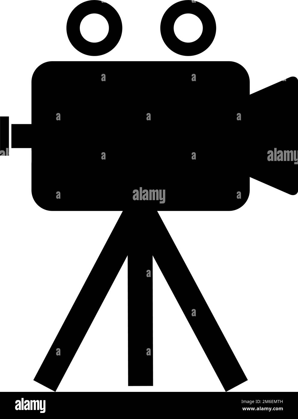 Tripod and film camera. Cinematography. Editable vector Stock Vector ...