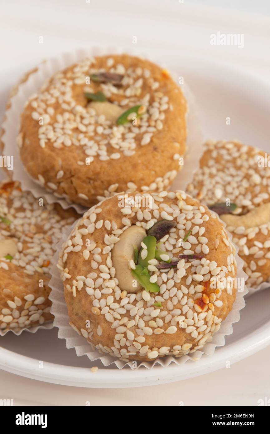 Winter Season Special Traditional Punjabi Mithai Til Tikki Or Tilkut ...