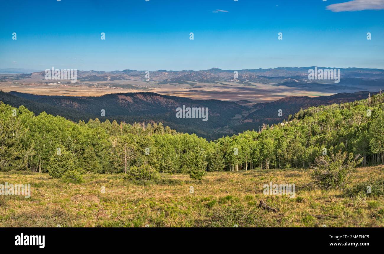 Johns Valley, Sevier Plateau in far distance, view from Griffin Top, FR ...